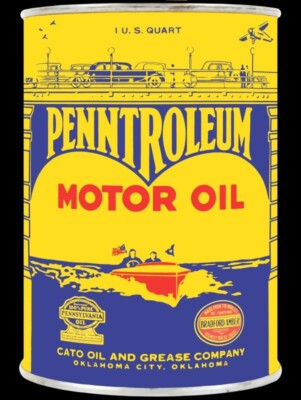 Penntroleum Motor Oil by CATO OIL NEW Sign: 40" Tall Diecut USA STEEL ...