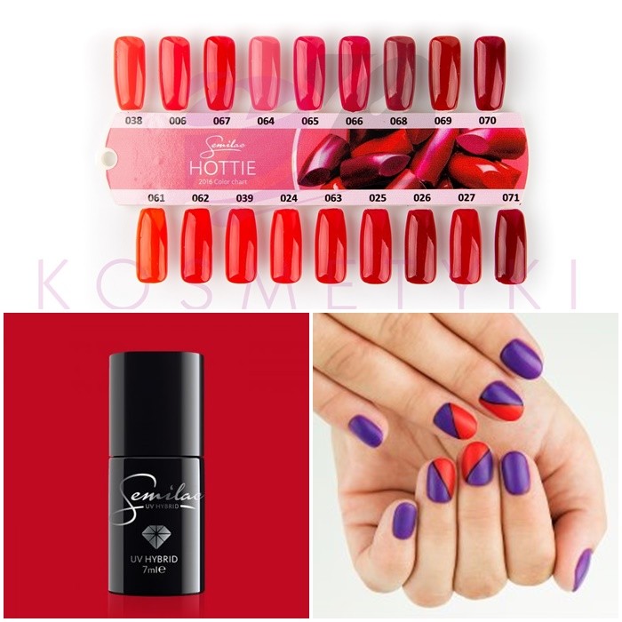 UV Hybrid Nail Polish Semilac Hottie Collection Red Gel Hybrid Polish ...
