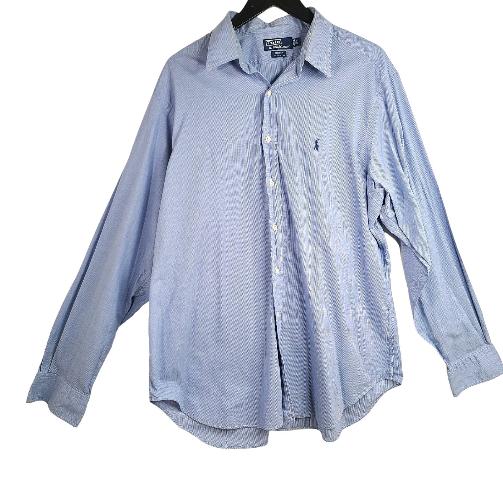 POLO RALPH LAUREN Andrew Blue Micro Check Plaid Long … - Gem