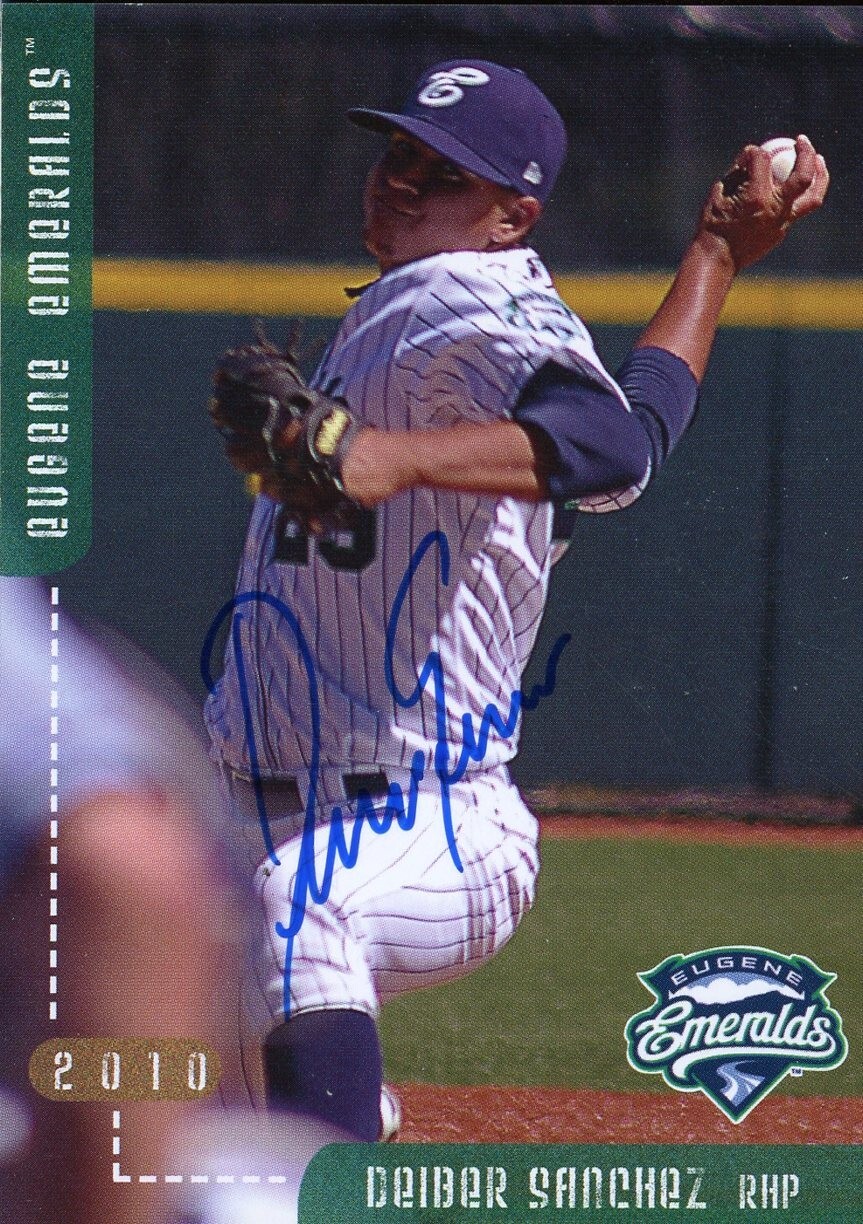2010 Eugene Emeralds DEIBER SANCHEZ Signed Card autograph AUTO PADRES ...