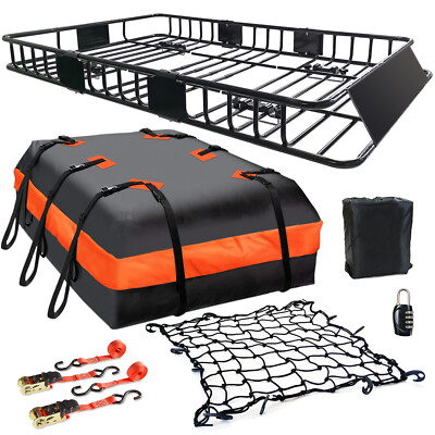 MeeFar Roof Rack 65"x39"x6" Cargo Carrier Basket & 20 Cu.ft. Waterproof ...
