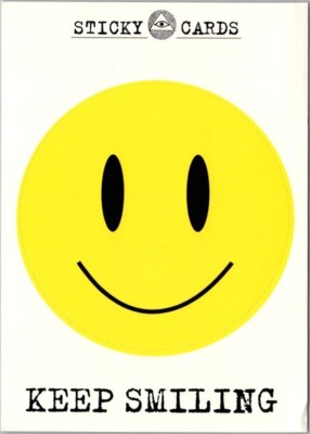 Vintage 2000s "Sticky Cards" 4x6" Postcard / STICKER Smiley Face "KEEP ...