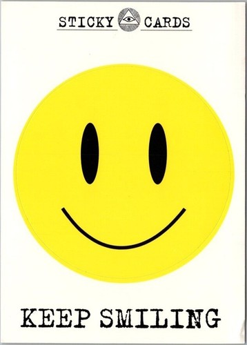 Vintage 2000s "Sticky Cards" 4x6" Postcard / STICKER Smiley Face "KEEP ...