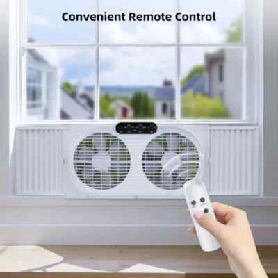 Twin Window Fan, 9 inch Dual Window Fan with Expanders and 2 Speed | eBay