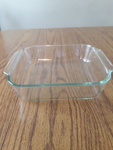 Vintage Pyrex 222 Clear Glass Casserole / Brownie Baking Dish 8 in X 8 ...