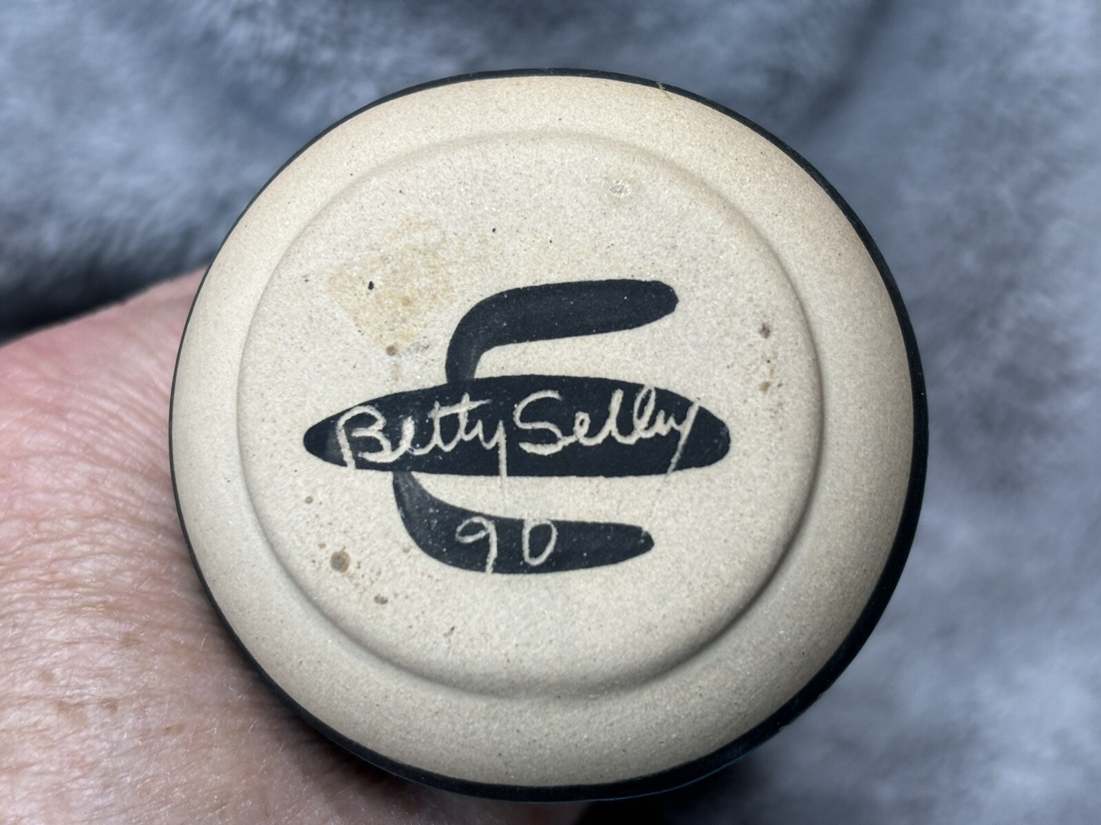 Signed Betty Selby Art Pottery Matching Bud Vase & Bowl With Feathers ...