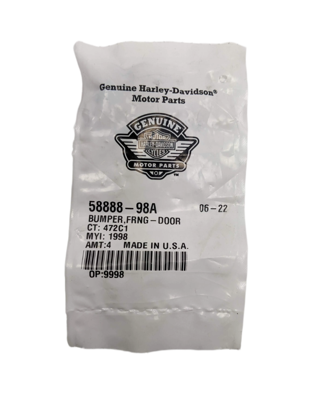58888-98a Harley-Davidson 1998-2020 Touring Fairing Door Bumper OEM NOS ...