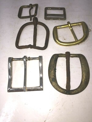 6 pcs Vintage Various Size Rusty Standard Belt Buckles Patina Crafts ...