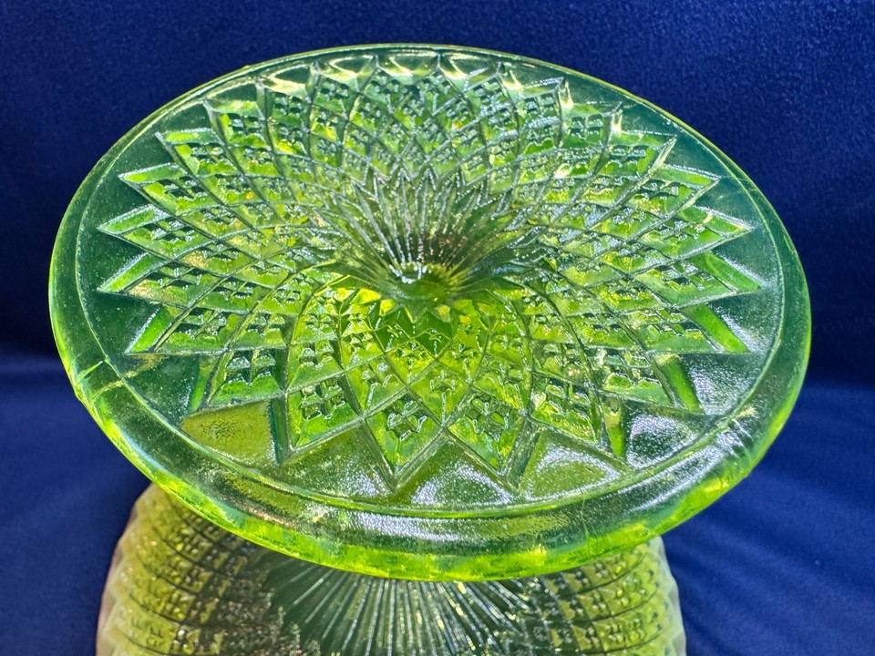 Uranium Glass Large Comport Davidson Somerset Pattern RD 254027 Antique ...