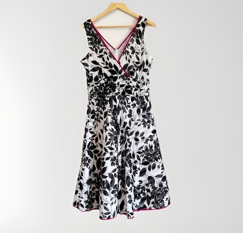 Amanda Lane Women’s Fit & Flare Y2K Babydoll Dress Size 12 White Black ...