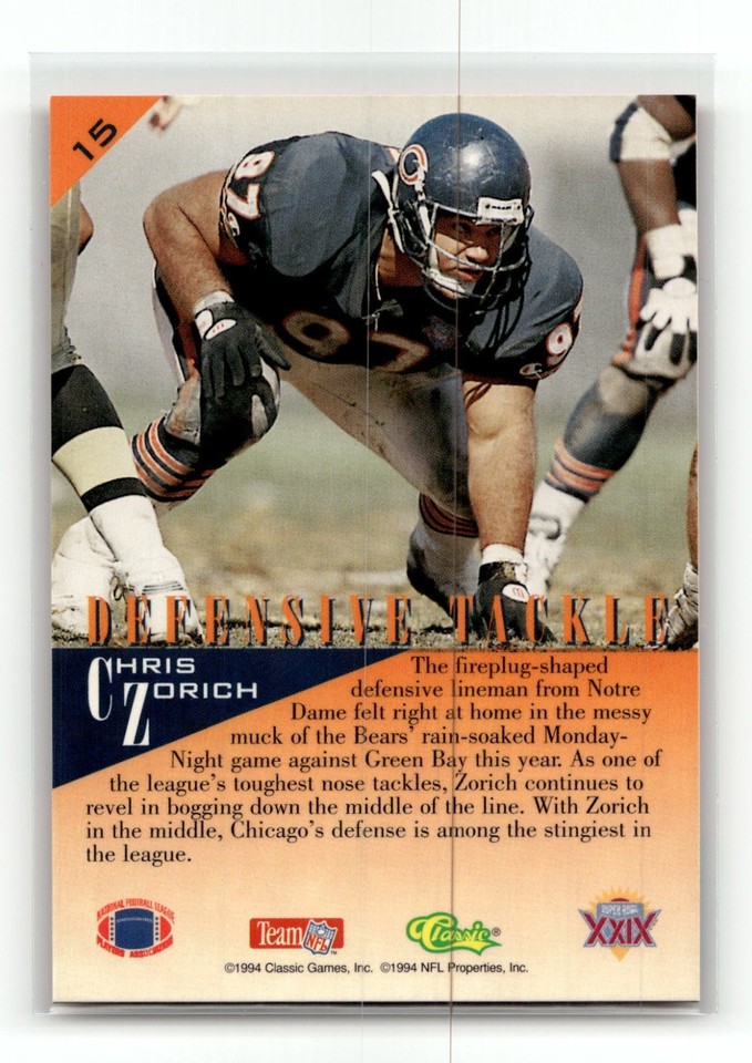 1995 Classic NFL Experience - Chris Zorich #15 | eBay
