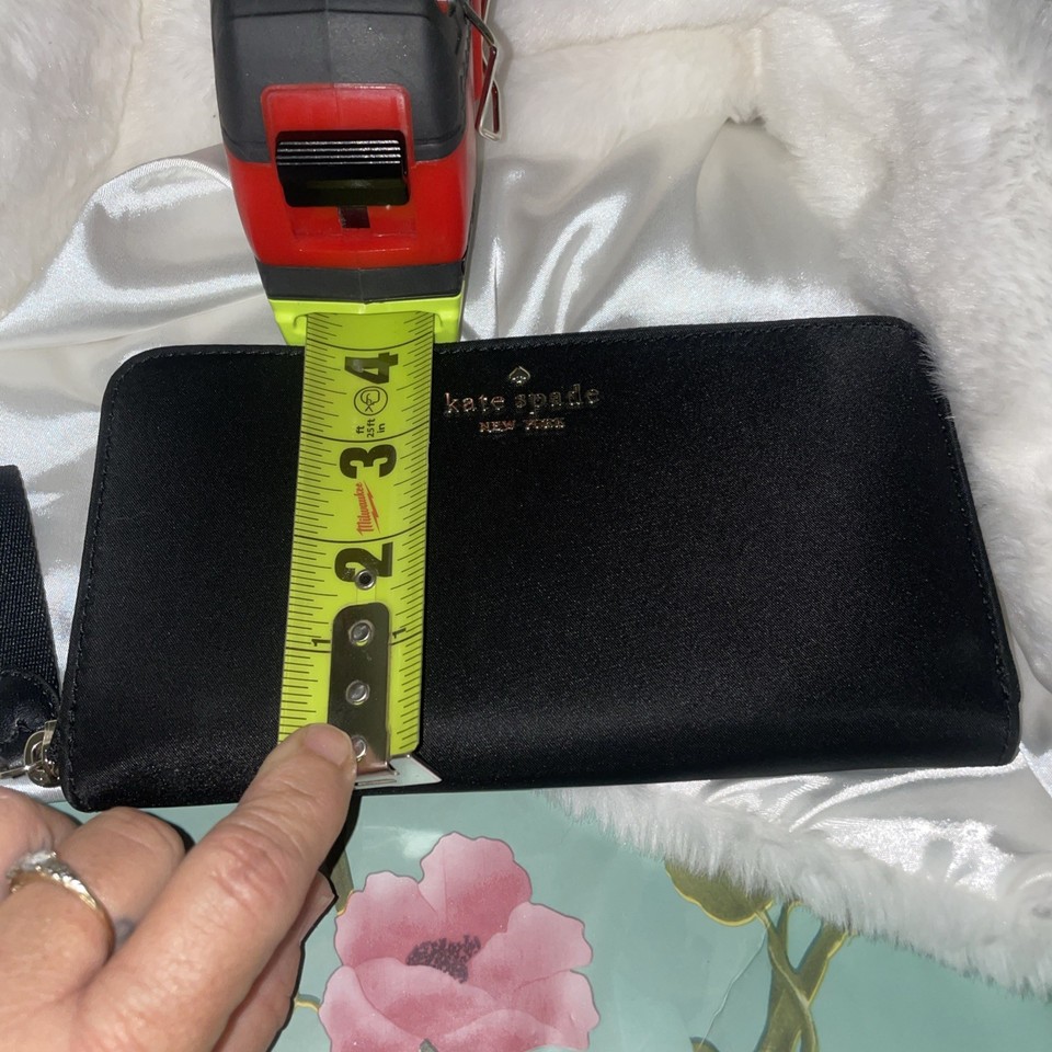 Large vinyl Kate Spade zip round wallet excellent Black | eBay