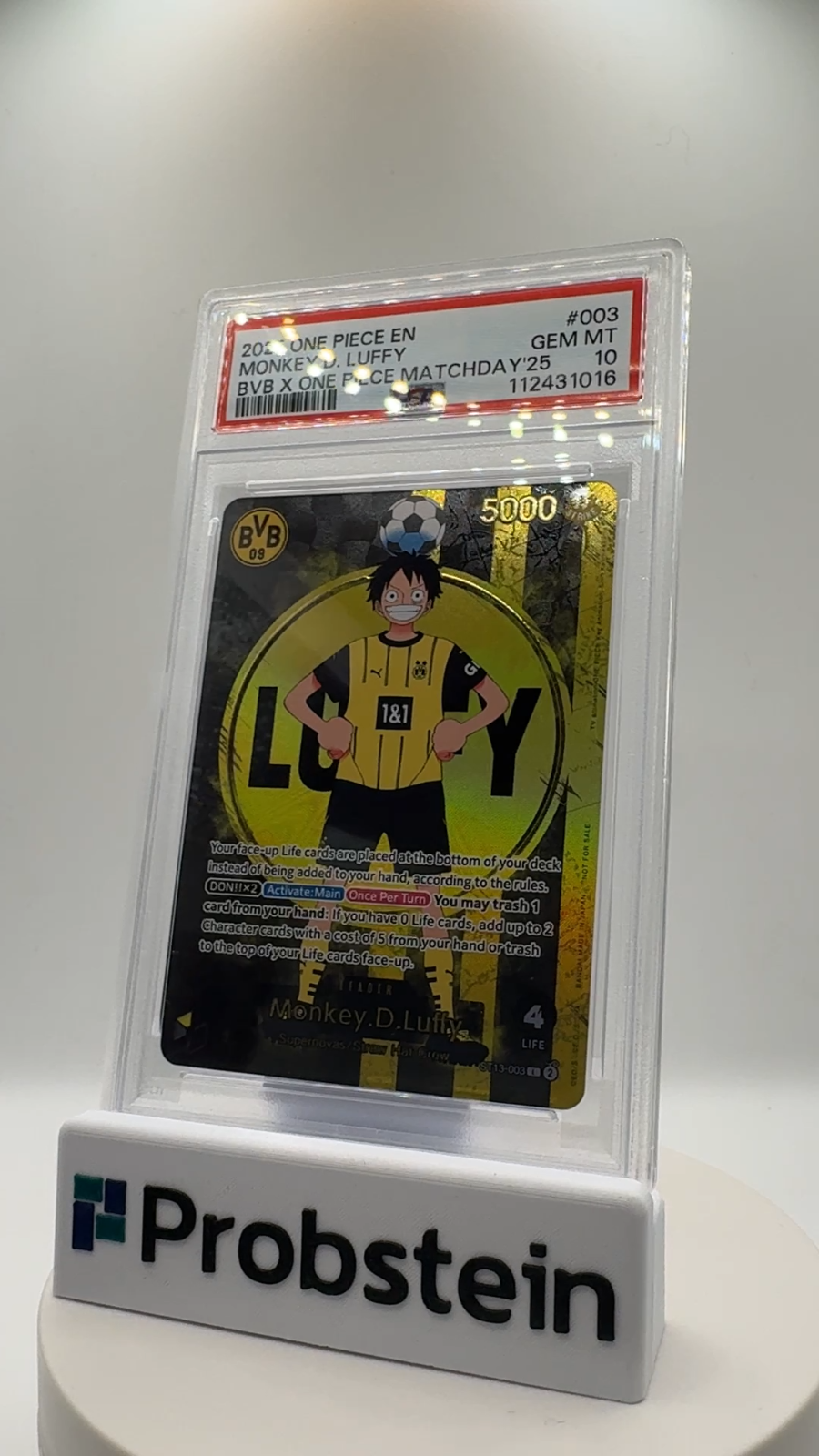 2025 One Piece En BVB X One Piece Matchday '25 #003 Monkey D. Luffy PSA ...