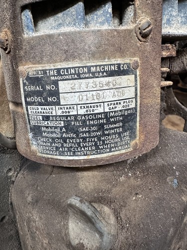 CLINTON D1101 A0D SMALL ENGINE SPINS FREE PARTS OR PROJECT HORIZONTAL ...