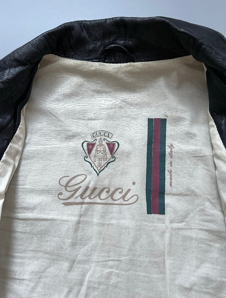 Vintage 90s Gucci Brown Leather Motorcycle Jacket – Women’s Size S | eBay