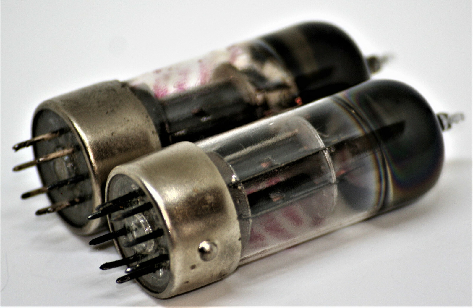 ECC40 TUBE PHILIPS MATCHED PAIR PREAMP TUBES METAL BASE BLACK 6SN7 B65 ...