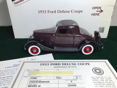 1933 Ford Model 40 Deluxe Coupe Coach Maroon 1:24 Danbury Mint | eBay