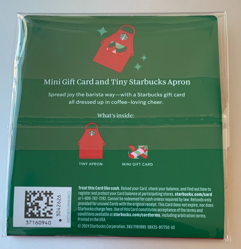 2024 NEW STARBUCKS RED APRON HOLIDAY LIMITED EDITION GIFT CARD | eBay