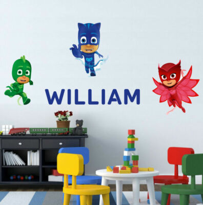 Custom Personalised Name Kids Wall Stickers Decal Decor Catboy Catboy ...