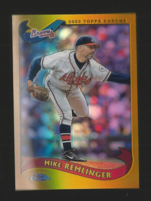 2002 Topps Chrome Mike Remlinger Braves #171 Gold Refractor Rare Short ...