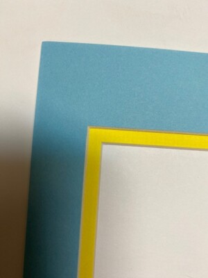 Picture Frame Mat 18x24 for 11x17 photo Sky Blue with yellow liner ...