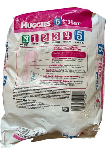 Lot of 6 NEW Huggies Step 5 Large Ultratrim For Girls Vintage Plastic ...