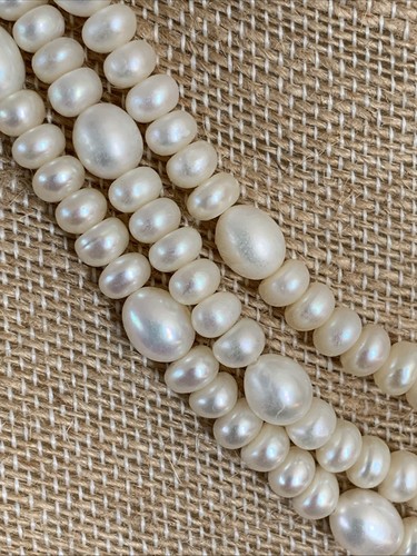 Vintage Triple Strand Freshwater Pearl Necklace Box Clasp 18” | eBay