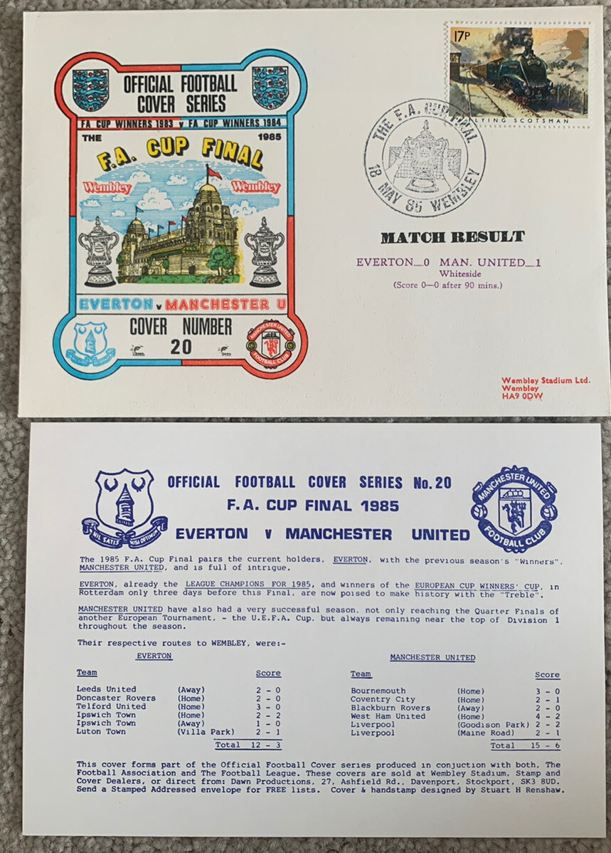 EVERTON V MANCHESTER UNITED FA CUP FINAL 1985 FIRST DAY COVER | eBay