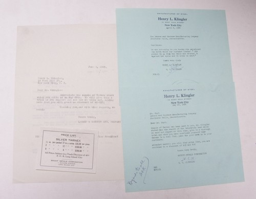 1928 Lamson Goodnow Henry L Klingler NYC Steel Tarnex Ephemera P145C | eBay
