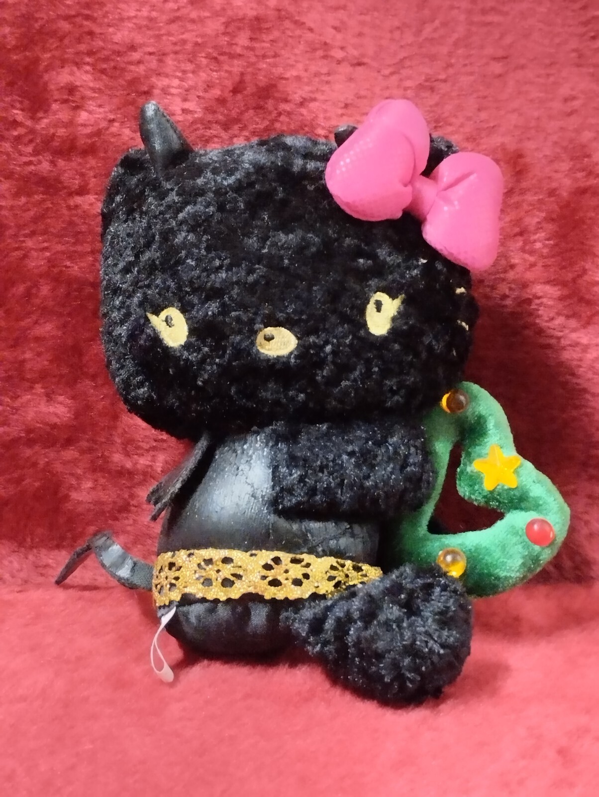 Rare! Hello Kitty Black Devil X'mas Halloween 7" Plush Toy Pre-owned ...