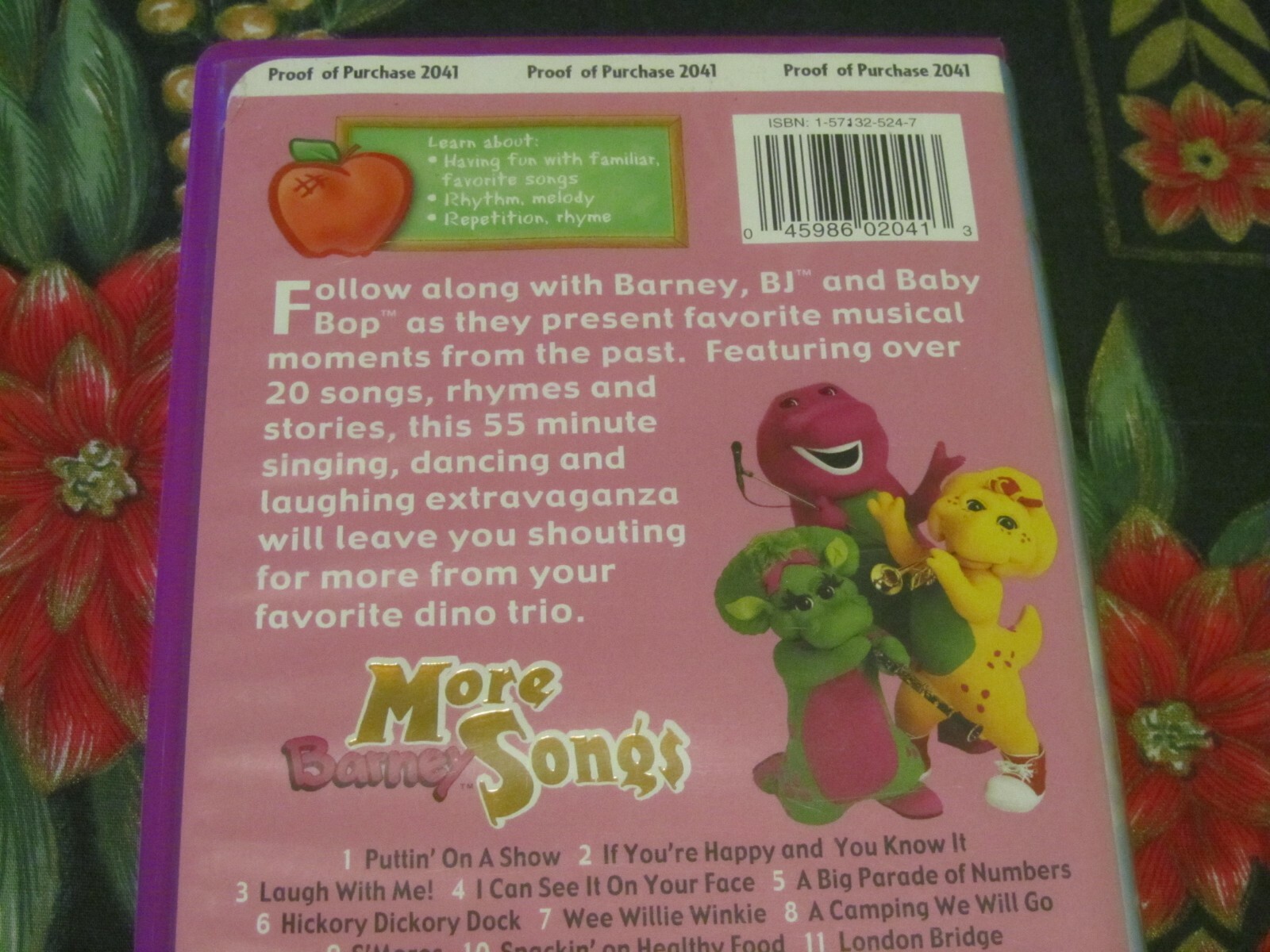 MORE BARNEY SONGS~ACTIMATES~VHS~KIDS LEARN ABOUT RHYTHM RHYME & MELODY ...