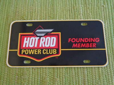 Vintage Founding Member HOT ROD Power Club License Plate Vanity Booster ...