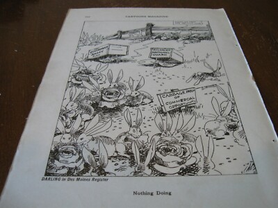 1917 Original POLITICAL CARTOON - WWI DING DARLING of RABBITS as ...