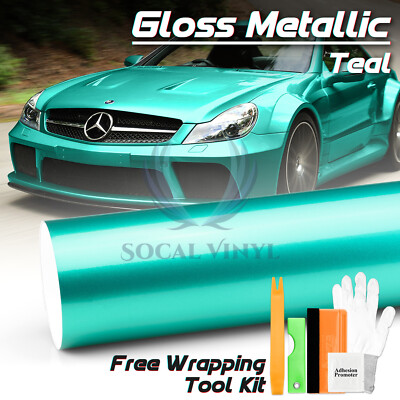 Gloss Metallic Teal Candy Decal Car Vinyl Wrap Film Sticker Sheet ...