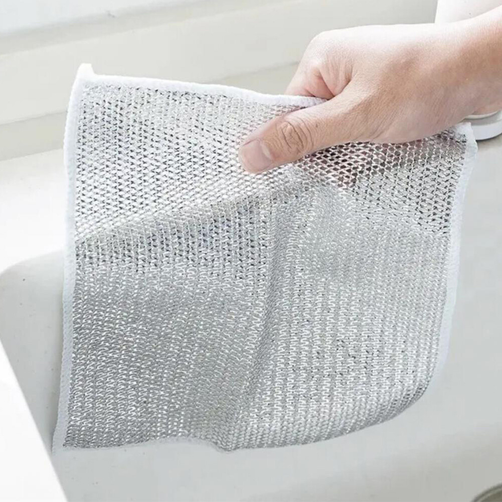 Multipurpose Scrubbing Wire Dishwashing Rags Non-Scratch Cleaning Cloth ...