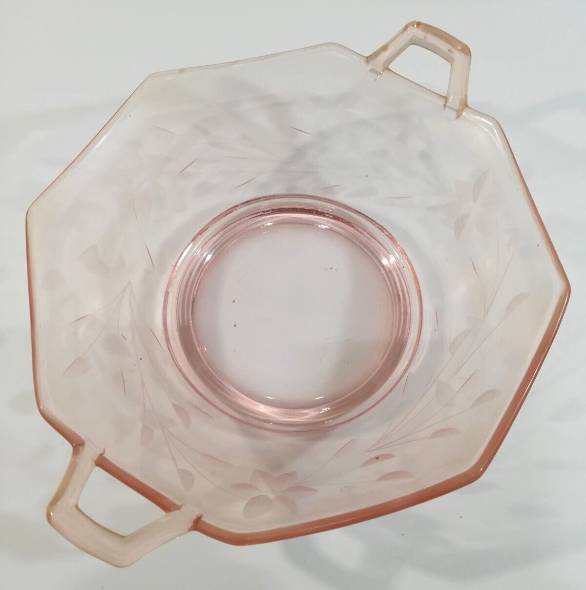 VTG Carnival glass pink cut glass serving bowl VGC | eBay