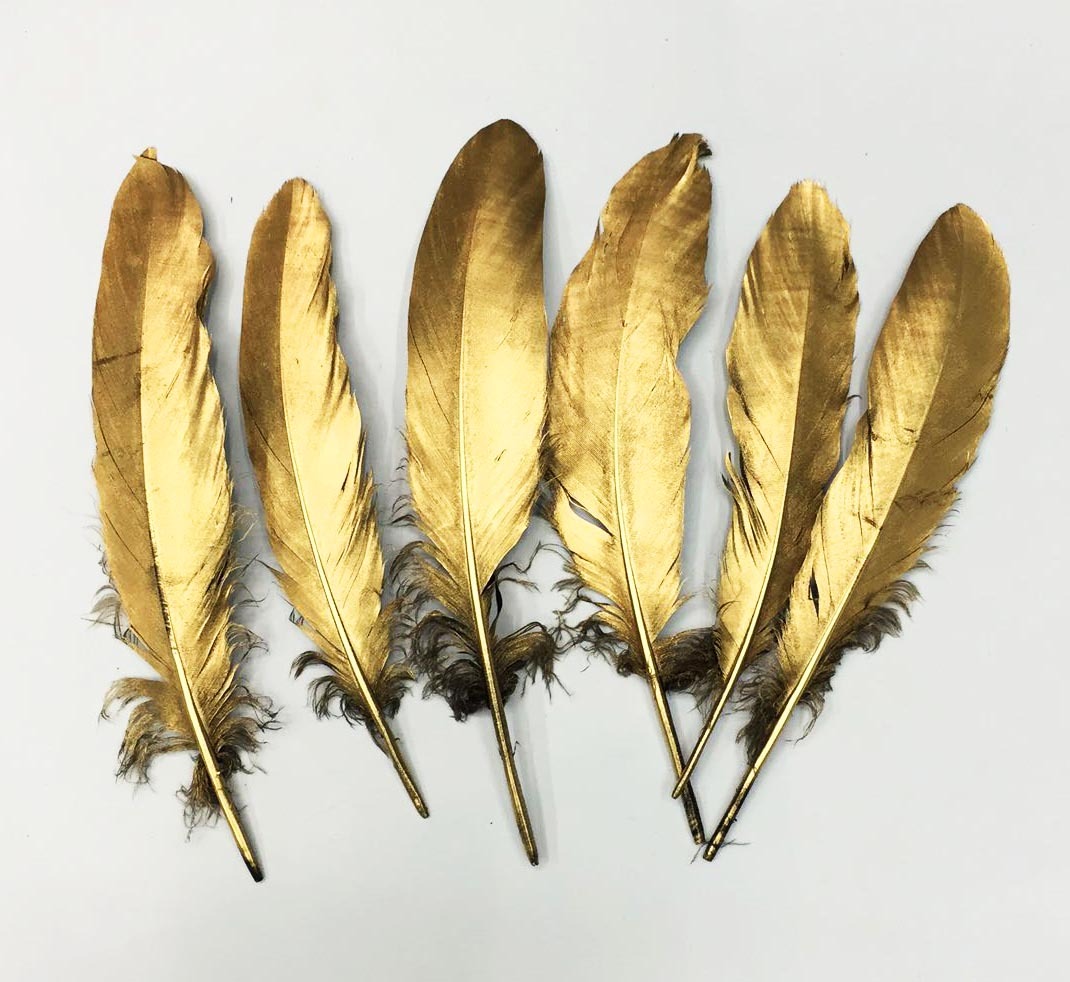 100pcs Natural Goose feather 6-8inch /15-20cm gold/silver/white ...