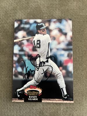 1989 Stadium Club #237 Randy Velarde NYY Autographed Black…$1 Ship | eBay