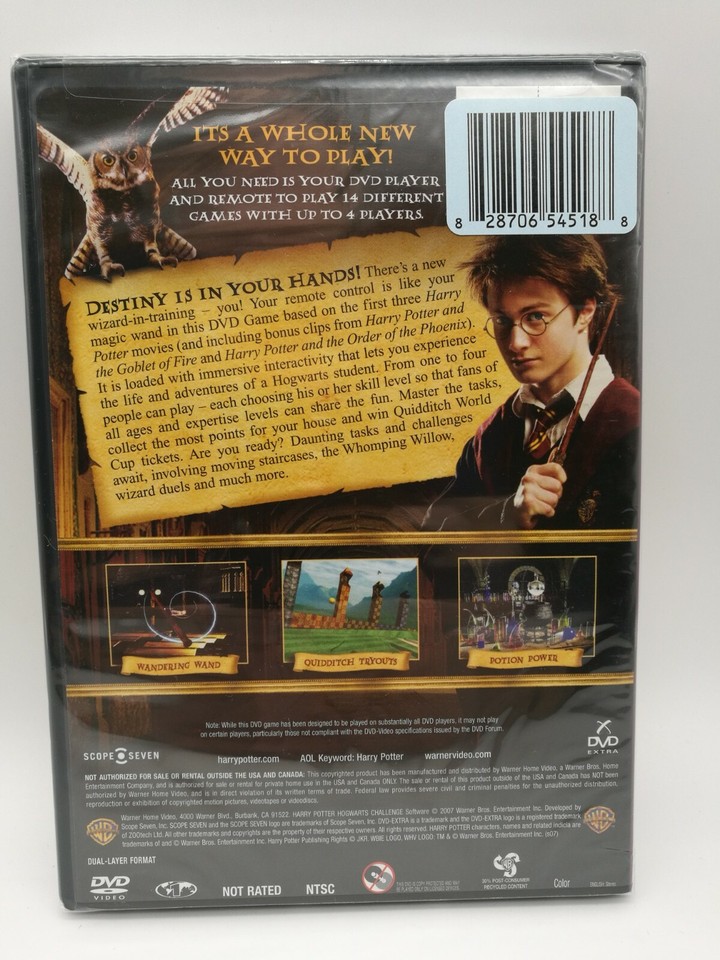 Harry Potter Interactive DVD Game: Hogwarts Challenge (DVD, 2007) NEW ...