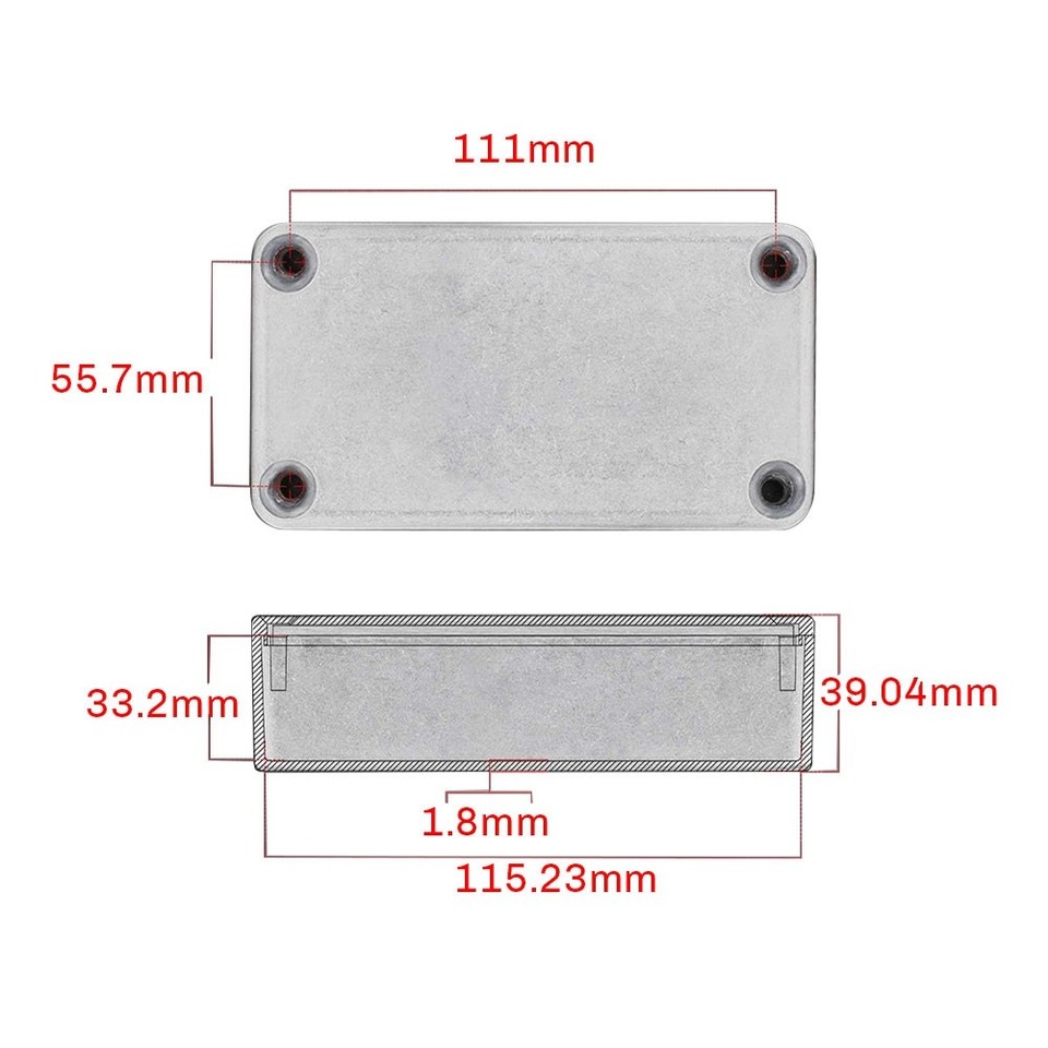 3PCS 125B/1590N1 Aluminum Guitar Pedal Enclosure Metal Stomp Box ...