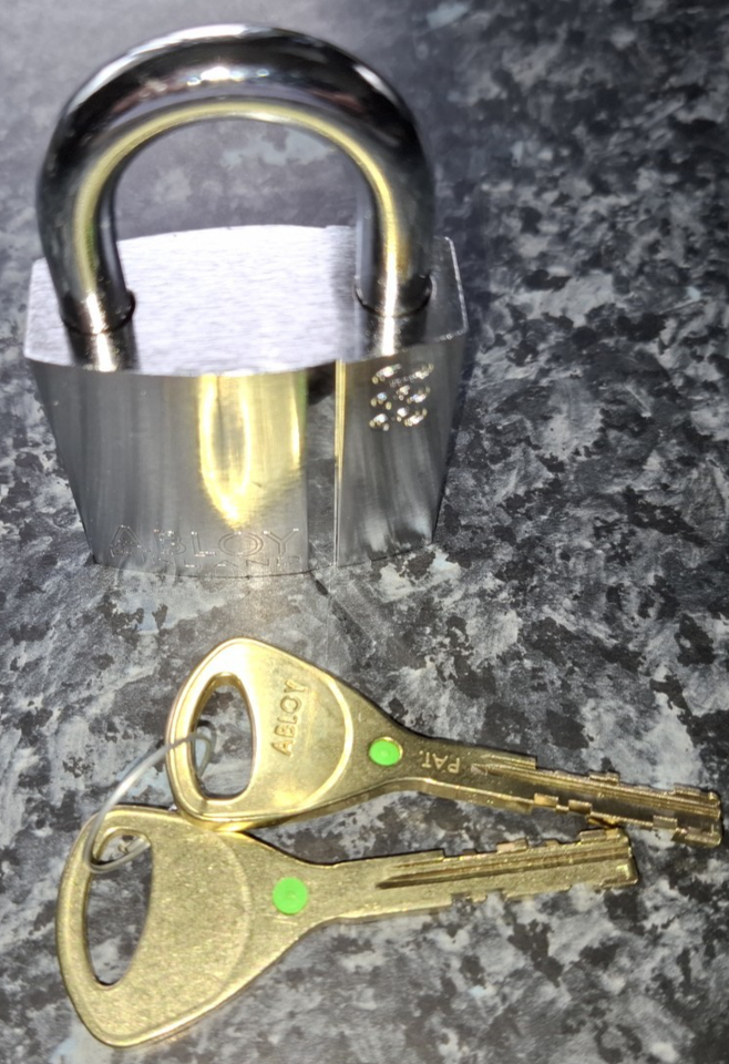 ABLOY 330 CHROMED BRASS PADLOCK, 2 KEYS - NEW | eBay
