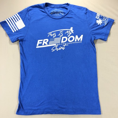 Grunt Style Mens Medium This is my Freedom Shirt Blue Short Sleeve ...