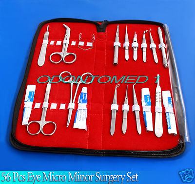 56 PCS EYE MICRO MINOR SURGERY SURGICAL OPTHALMIC INSTRUMENT STUDENT ...