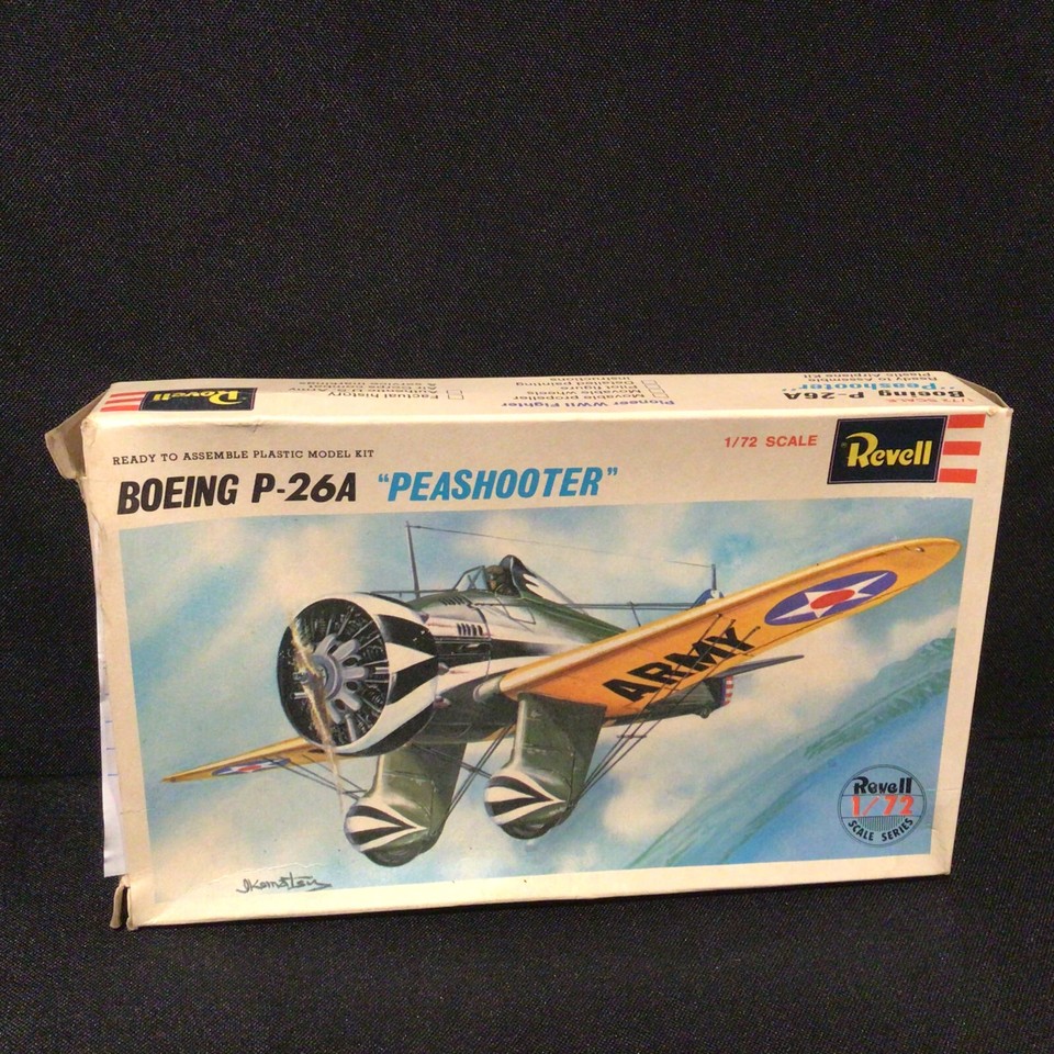 Vintage Revell Boeing P-26A Peashooter 1/72 Scale Model Kit #H-656-70 ...