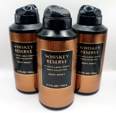 BATH AND BODY WORKS WHISKEY RESERVE BODY SPRAY FOR MEN 3.7 FL OZ (SET ...