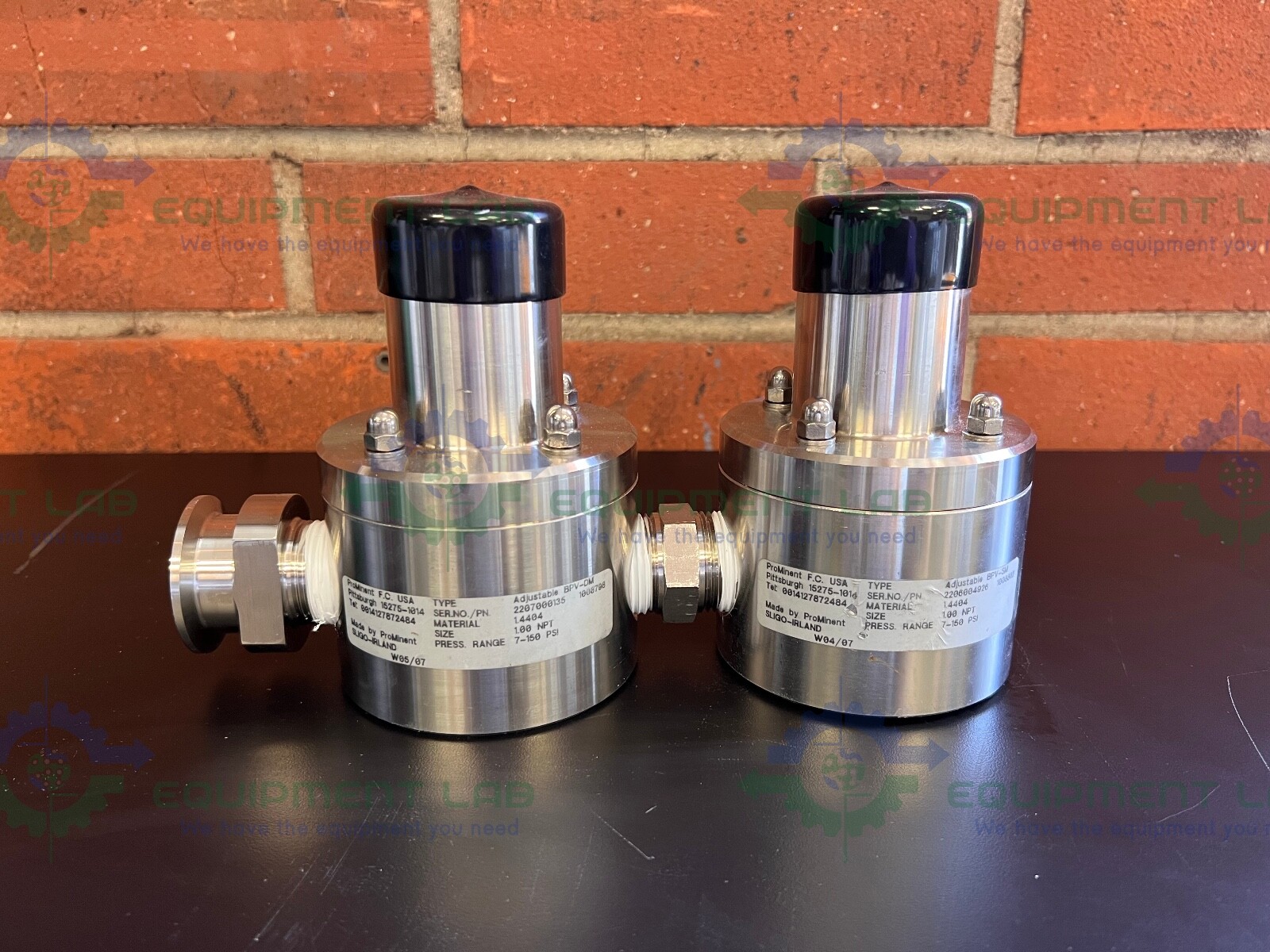 Lot of 2 - Prominent Stainless Steel Adjustable BPV-DM Pressure Relief ...