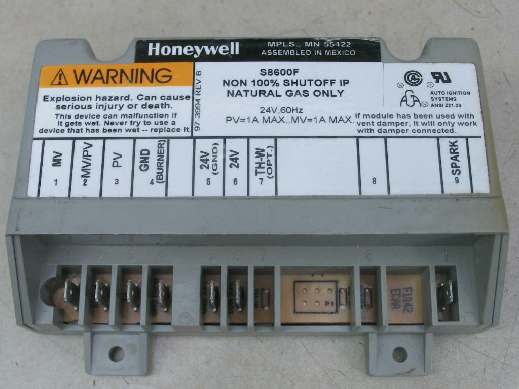 Honeywell S8600F 1042 Ignition Control Module Pool/Spa Furnace Nat Gas ...