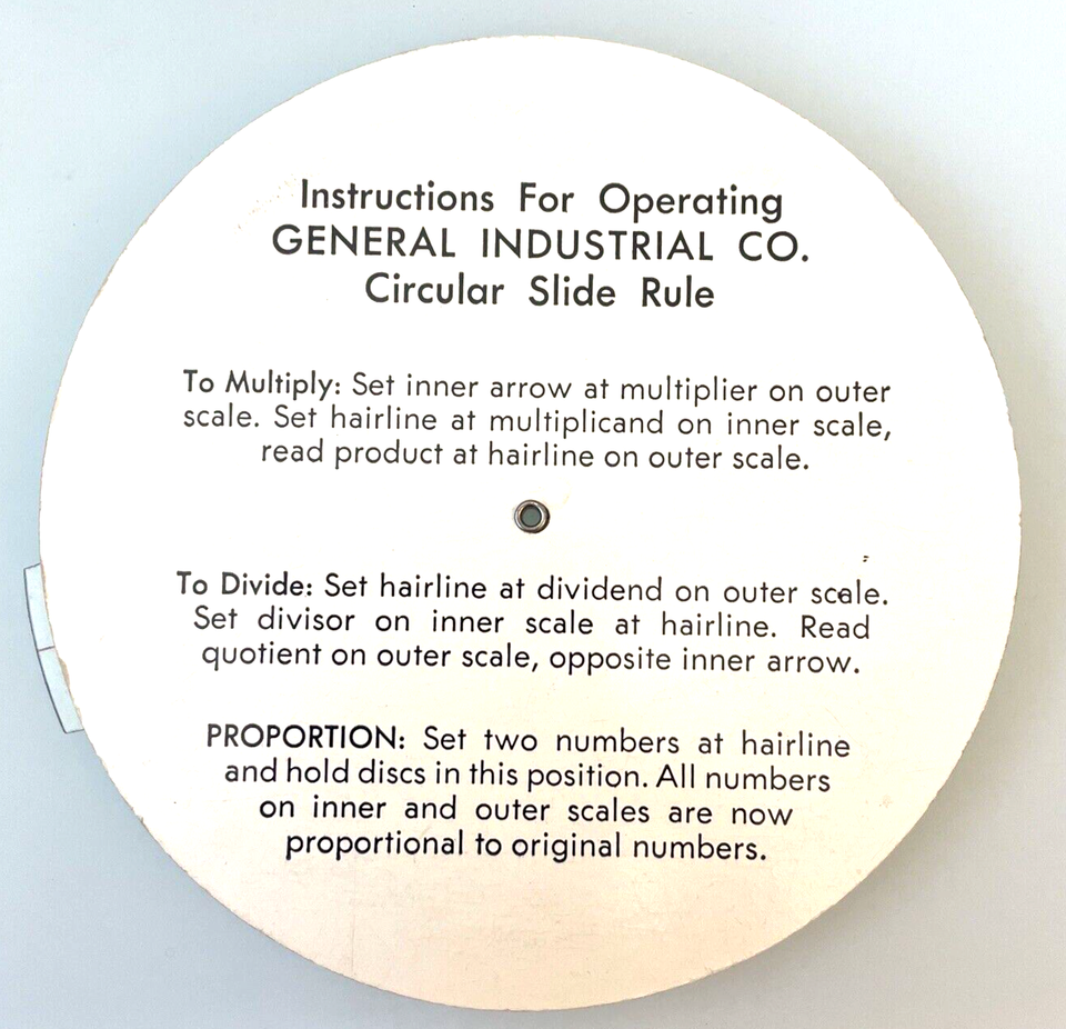 General Industrial Slide Rule General Industrial Co IL Slide-Chart Copr ...