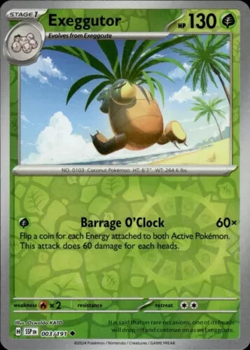 Exeggutor 003/191 SV Surging Sparks Uncommon Reverse Holo | eBay