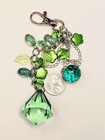 Purse Accessories Key Chain Charms GREEN Chain 6" Flower Handmade Gift ...